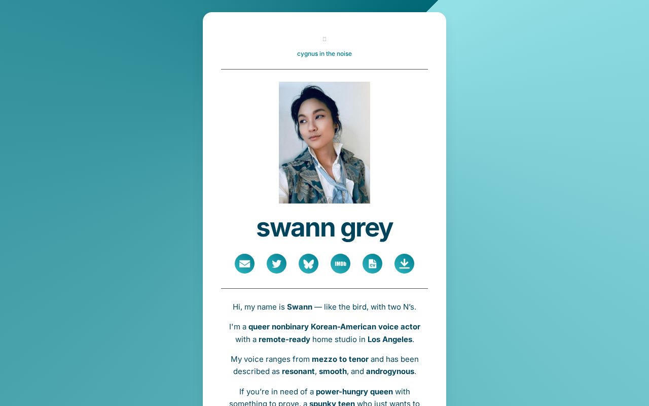 Swann Grey | Cygnus in the Noise